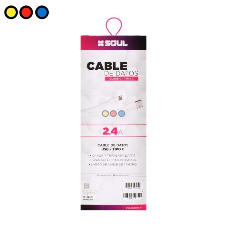 Cable USB a USB-C x 1 Metro Soul Classic - Distribuidora Pop